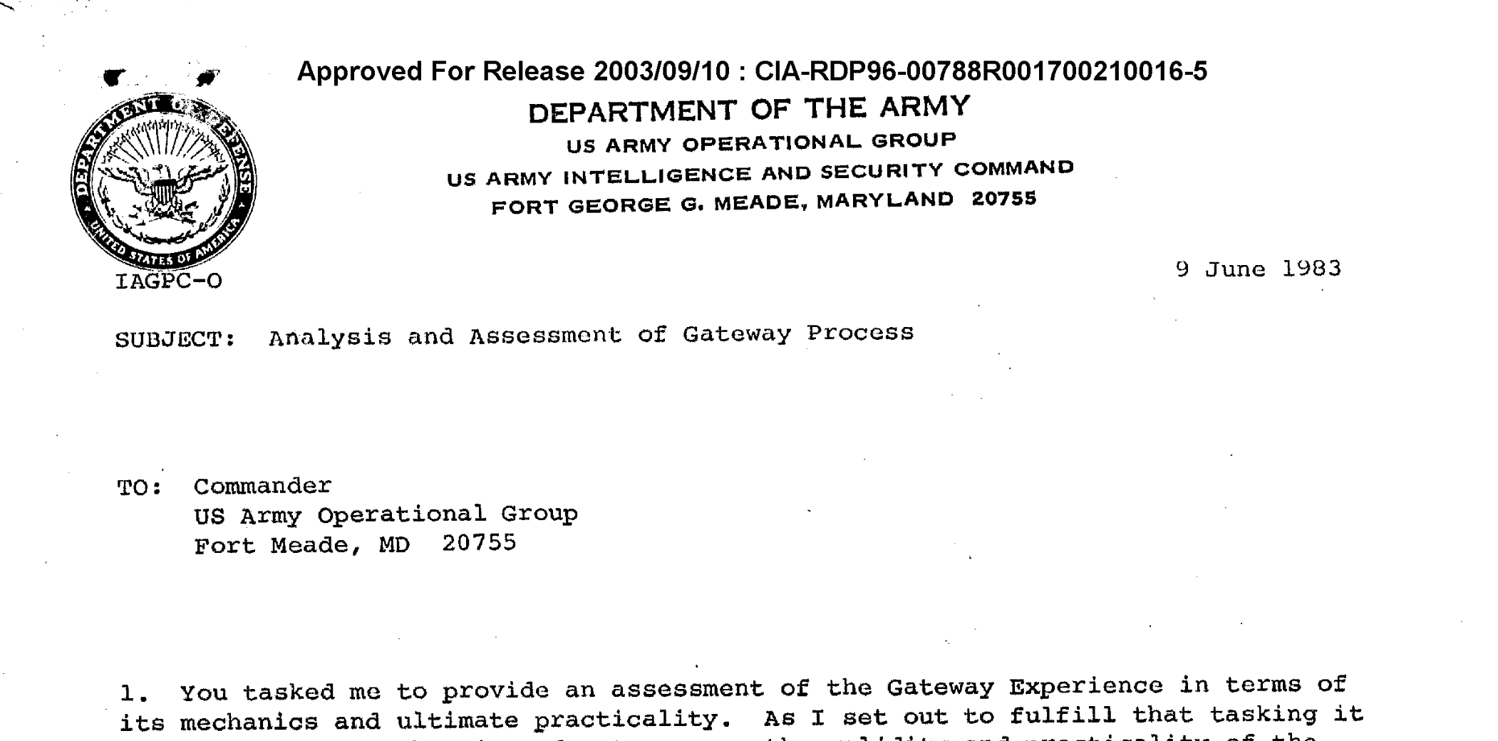 CIA Declassified Document - The Gateway Process | Kemetic App